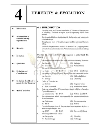 Heredity and Evolution class 10 Science Study Material pdf download | PDF