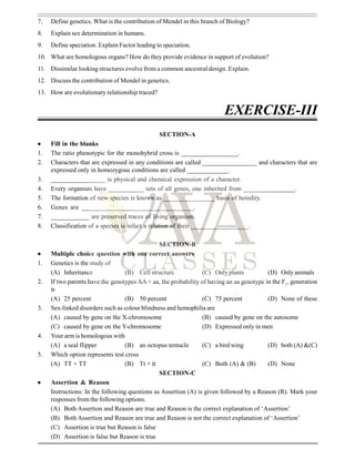 Heredity and Evolution class 10 Science Study Material pdf download | PDF