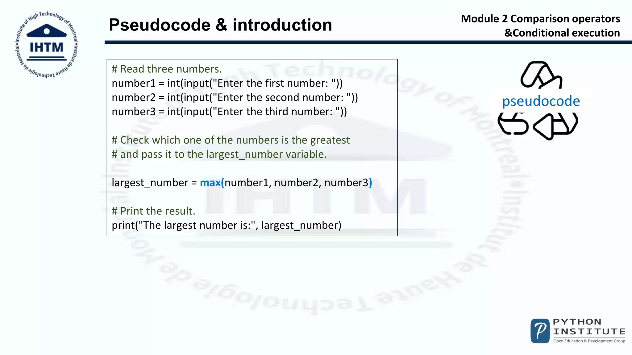 Python Pcep Comparison Operators And Conditional Execution Ppt