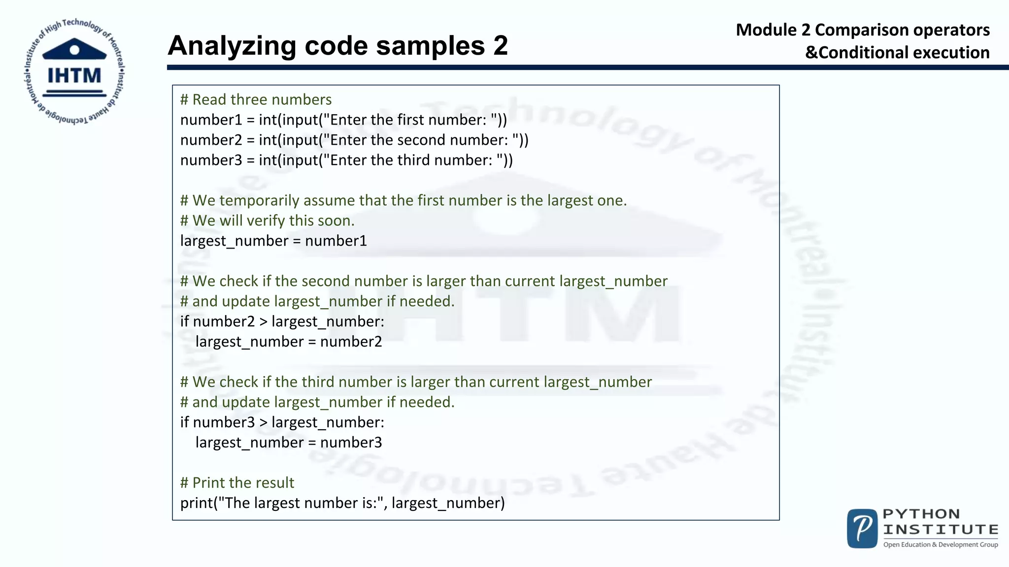 Python Pcep Comparison Operators And Conditional Execution Ppt