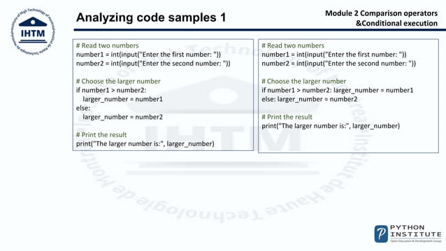 Python Pcep Comparison Operators And Conditional Execution Ppt