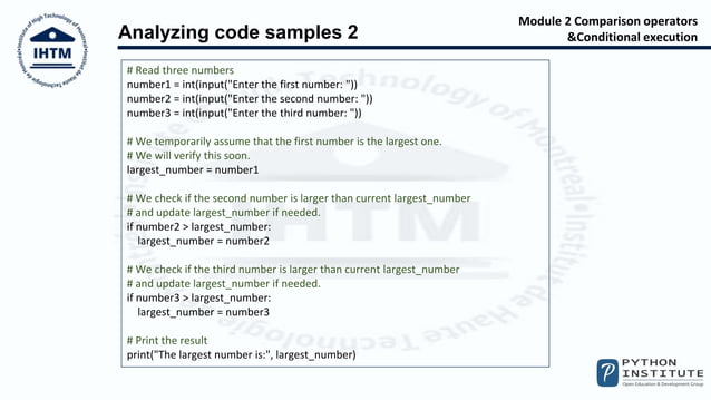 Python Pcep Comparison Operators And Conditional Execution Pptx
