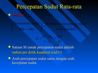 Kinematika rotasi | PPT