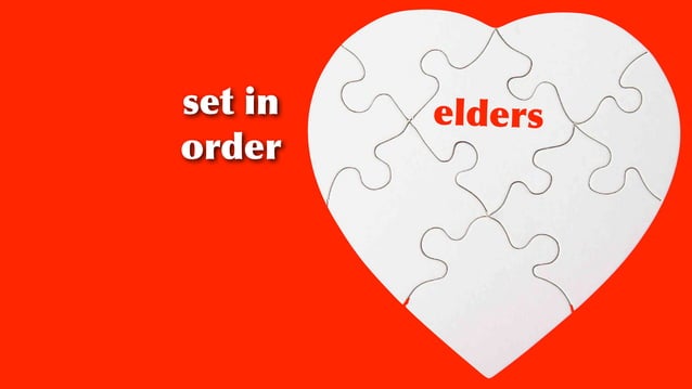 Set in Order What is Lacking | PPT