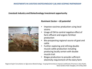Investment in Livestock Biotechnology and Scoping Partnership | PPT