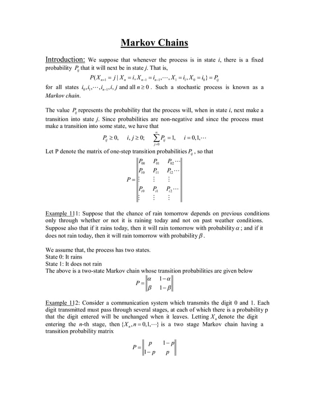Markov chain | PDF