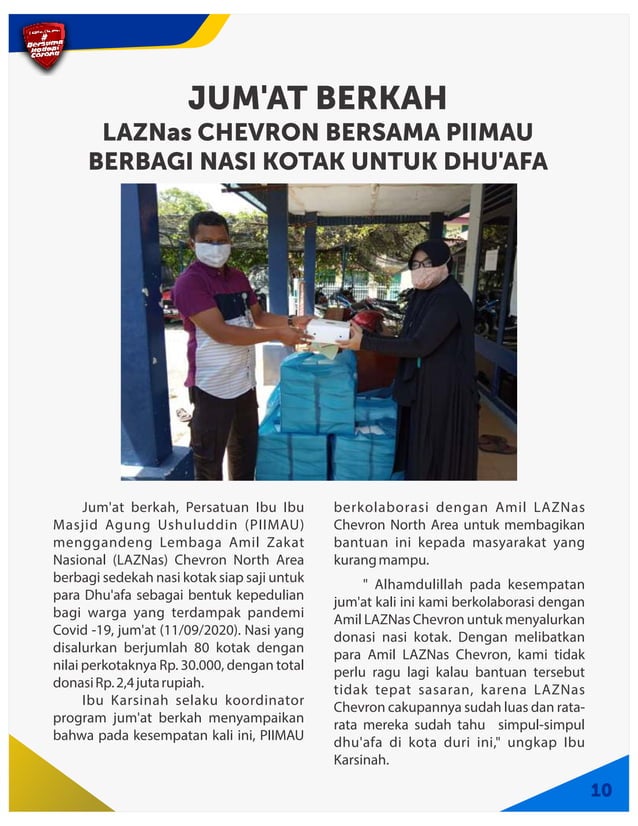 Monthly Report LAZNas Chevron Edisi September 2020 | PDF