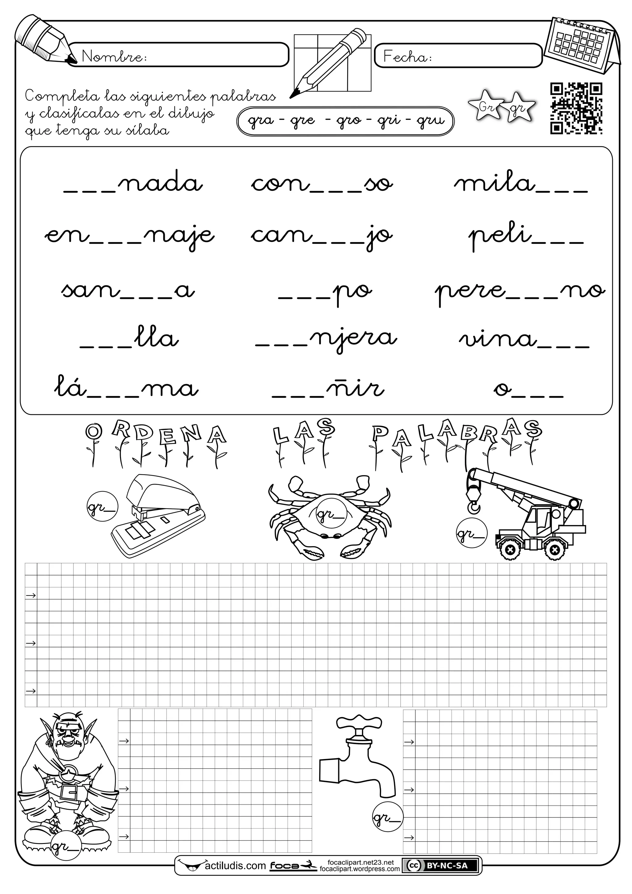 MÉTODO LECTOESCRITURA ACTILUDIS TRABADAS-GL-GR | PDF