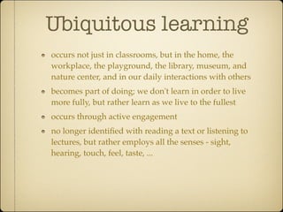 Ubiquitous learning, ubiquitous computing, & lived experience | PDF