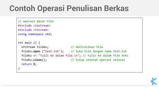 Algoritma dan Struktur Data - operasi file | PDF