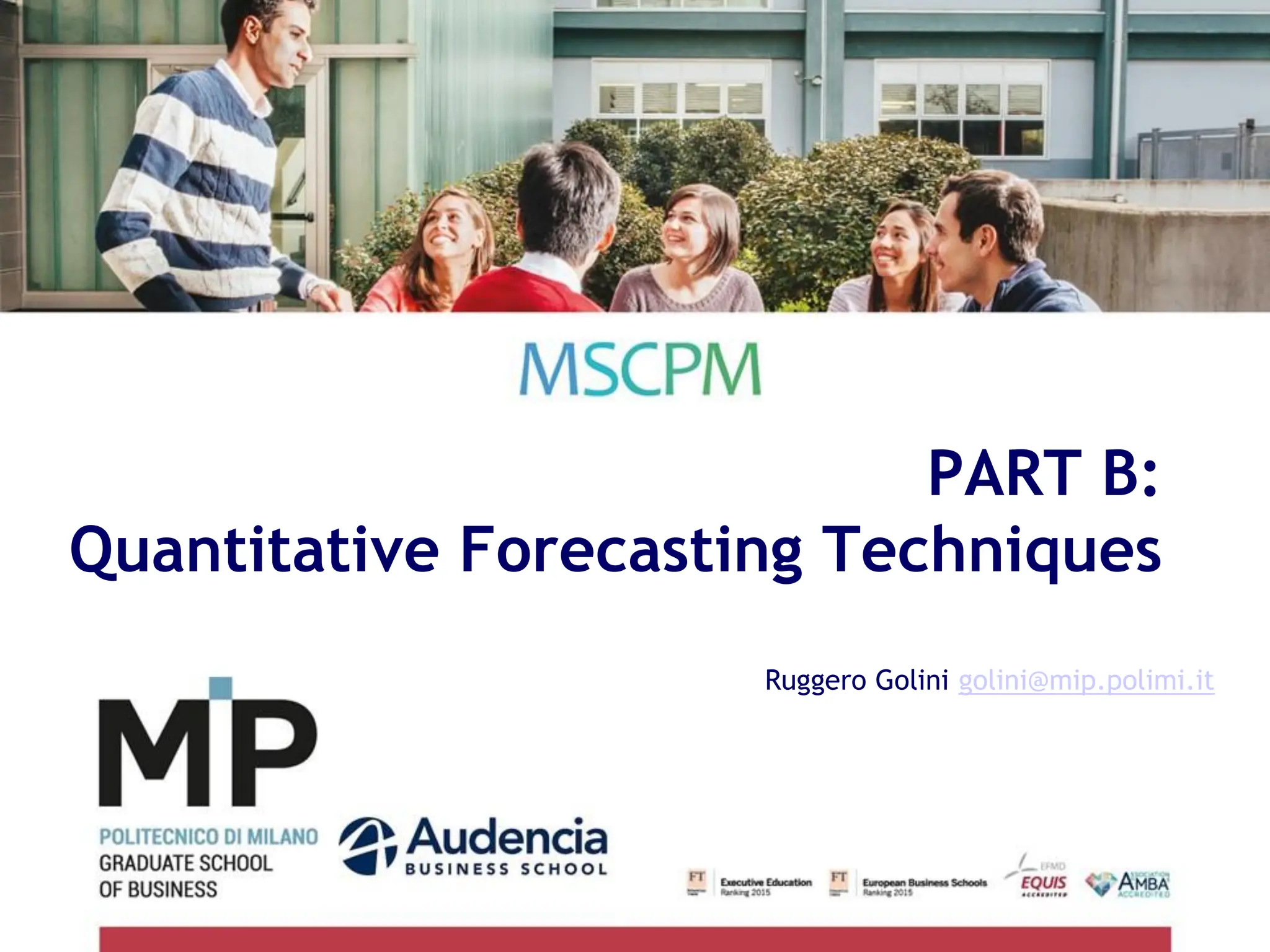 Quantitative Forecasting Techniques in SCM | PPT