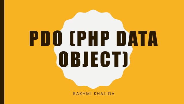 Pdo Php Data Object Ppt