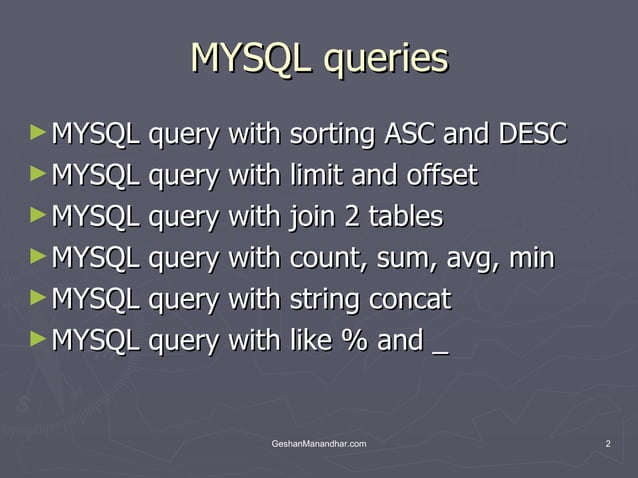 08 Php Mysql Complex Queries Functions Ppt 4677