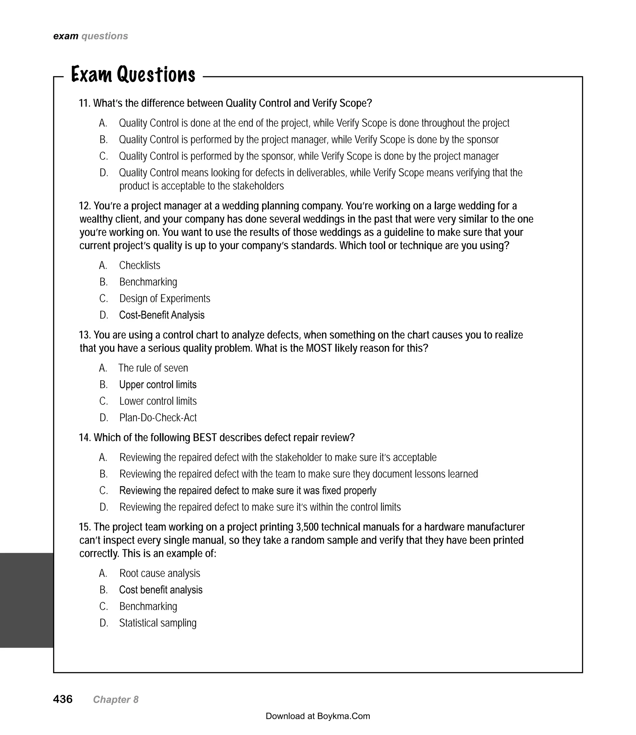 08 pmp quality management exam | PDF