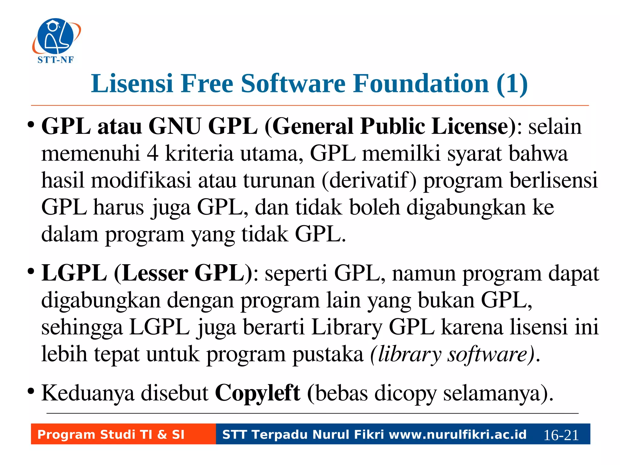 08 presentasi lisensi-lisensi_software_open_source | PDF