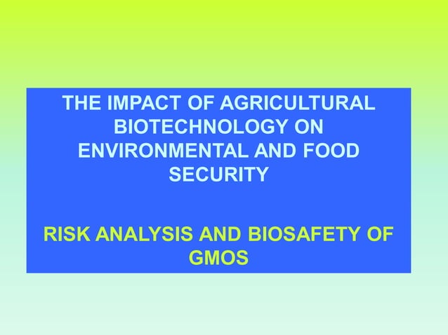 08 risk analysis and biosafety of gmos | PDF