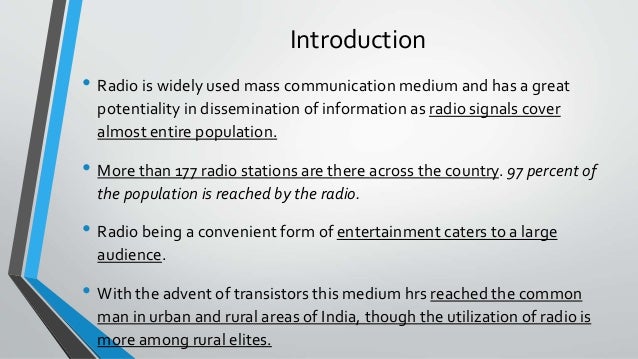 Role of Radio
