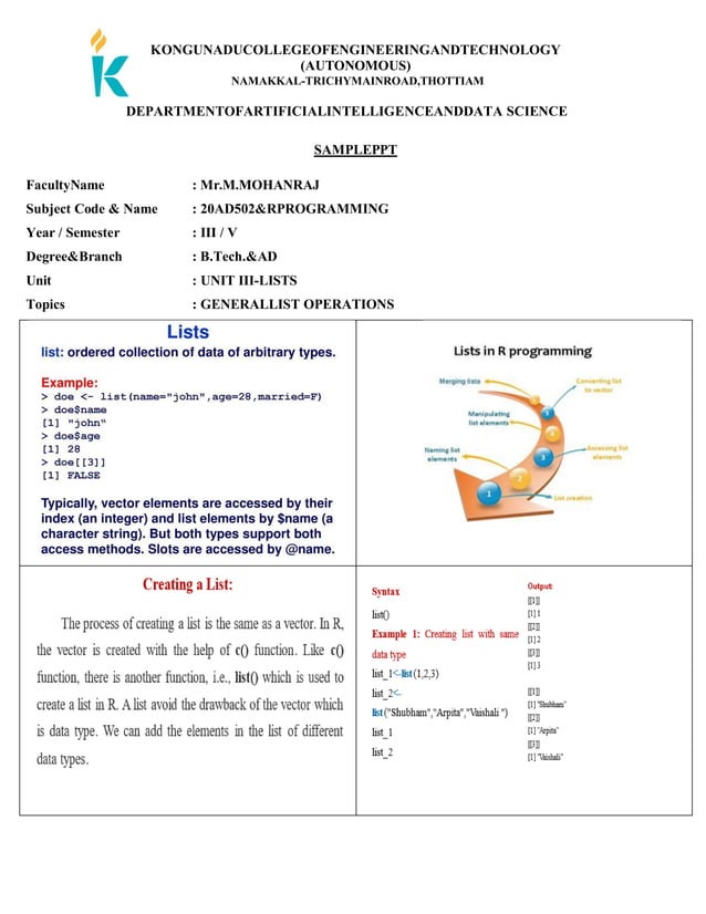 Fundamentals of R programming - Introduction | PDF