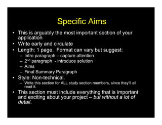 How to Write the “Specific Aims” Section of a Grant Application by ...