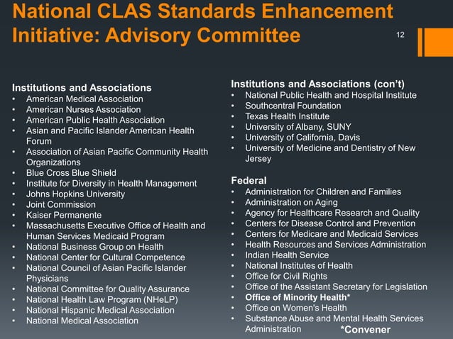 Utilizing National CLAS Standards (Cultural and Linguistic Appropriate ...