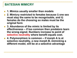 Mimicry in animals insects colour likes and dislikes .ppt