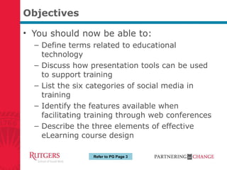 Educational Technology in Training | PPT | Free Download