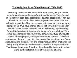 Srila Prabhupada's Varnasrama Mission | PPTX
