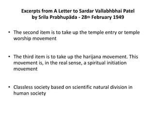 Srila Prabhupada's Varnasrama Mission | PPTX