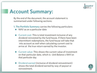 How to read MF Account Statement | PDF