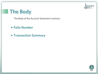 How to read MF Account Statement | PDF