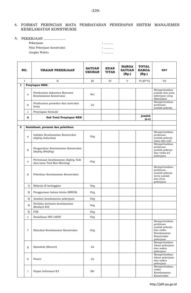 08 sub lampiran g komponen kegiatan dan format audit internal penerapan ...