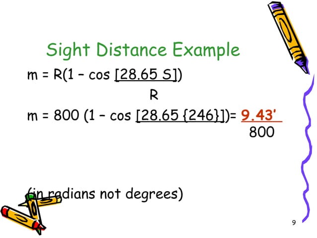 Sight Distance for horizontal curves | PPT | Physics | Science