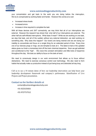 The High Cost of Interruptions at Work | PDF