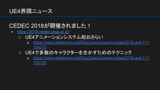 第8回UE4勉強会 in 大阪 201809 UE4界隈ニュース | PPT