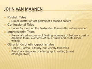 writing ethnography | PPT