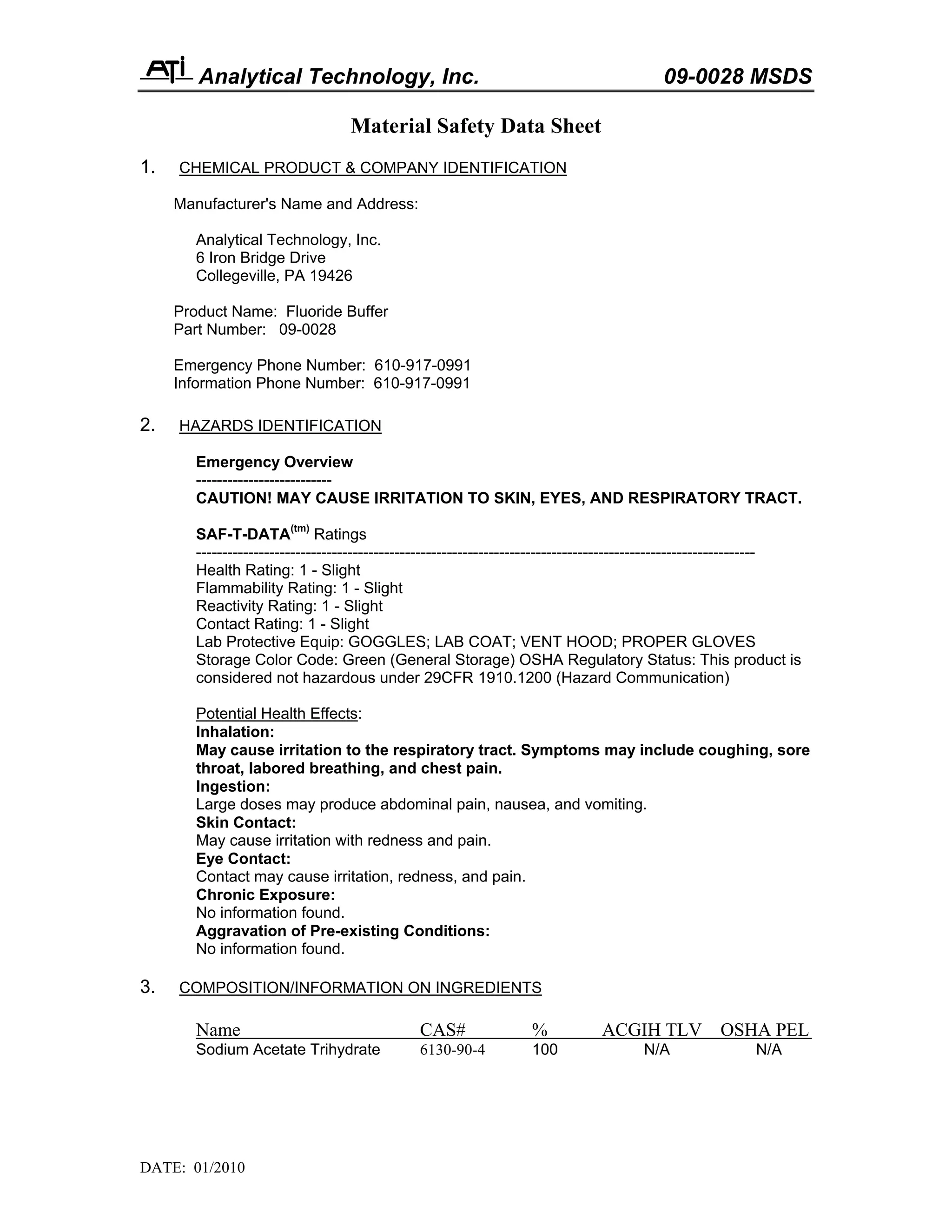 09-0028 MSDS Fluoride Buffer Sodium Acetate.pdf