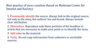 Lecture, Curation Journalism | PPTX