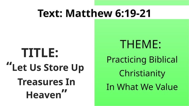 Practicing Biblical Christianity In What We Value.pptx | Christianity ...