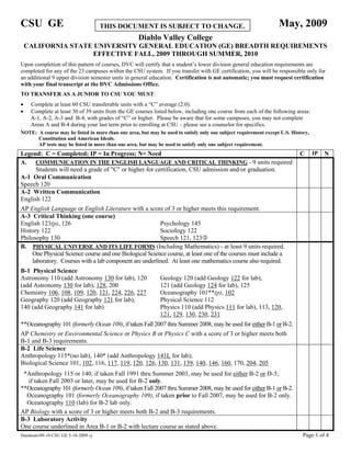 CSU General Education | PDF