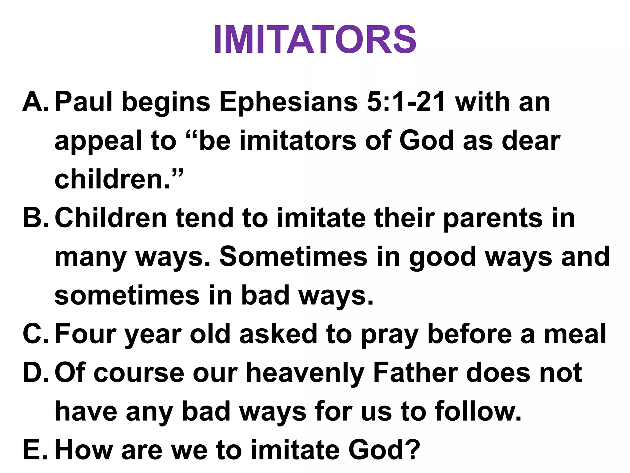 imitators of god | PPT