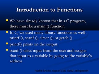 Lec 09. Introduction to Functions / Call by Values | PPT