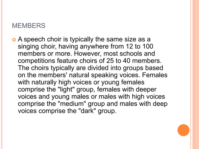 speech choir | PPTX