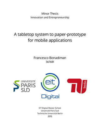 A tabletop system to paper-prototype for mobile applications | PDF