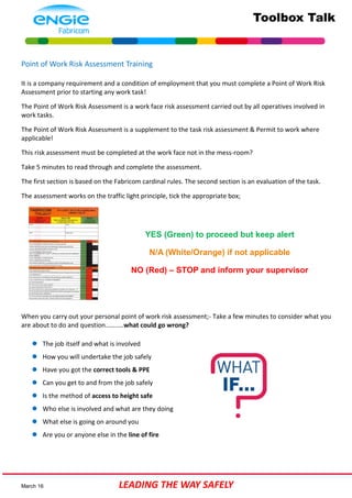 09. point of work risk assessments | PDF
