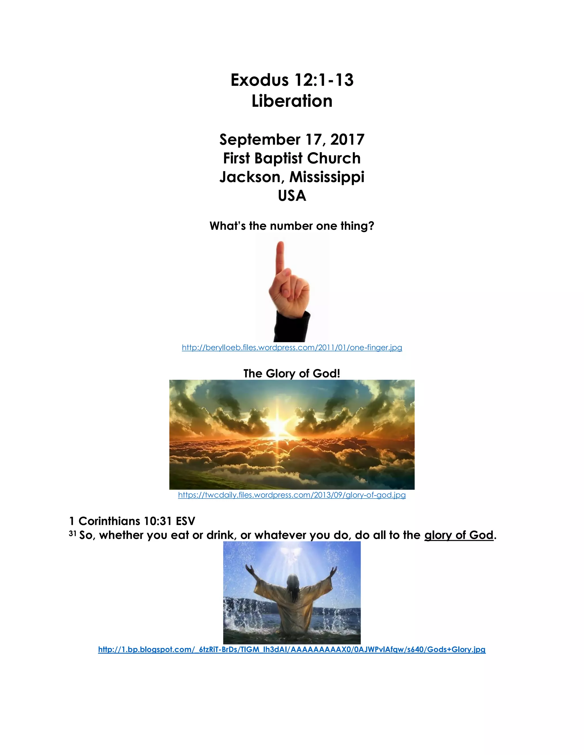 09-17-17, Exodus12;1-13, Liberation | PDF