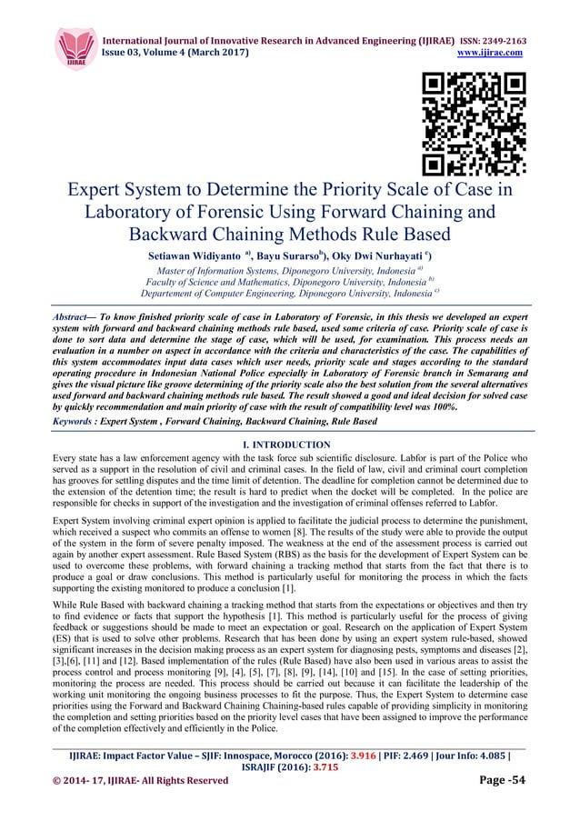 Expert System to Determine the Priority Scale of Case in Laboratory of ...