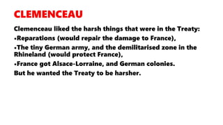 HISTORY YEAR 10: TREATY OF VERSAILLES. THE VERDICTS ON THE TREATY AND ...