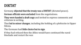 HISTORY IGCSE CONTENT - 20TH CENTURY OPTION - FAIRNESS OF THE TREATIES ...