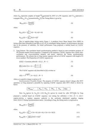 A Novel CAZAC Sequence Based Timing Synchronization Scheme for OFDM System | PDF