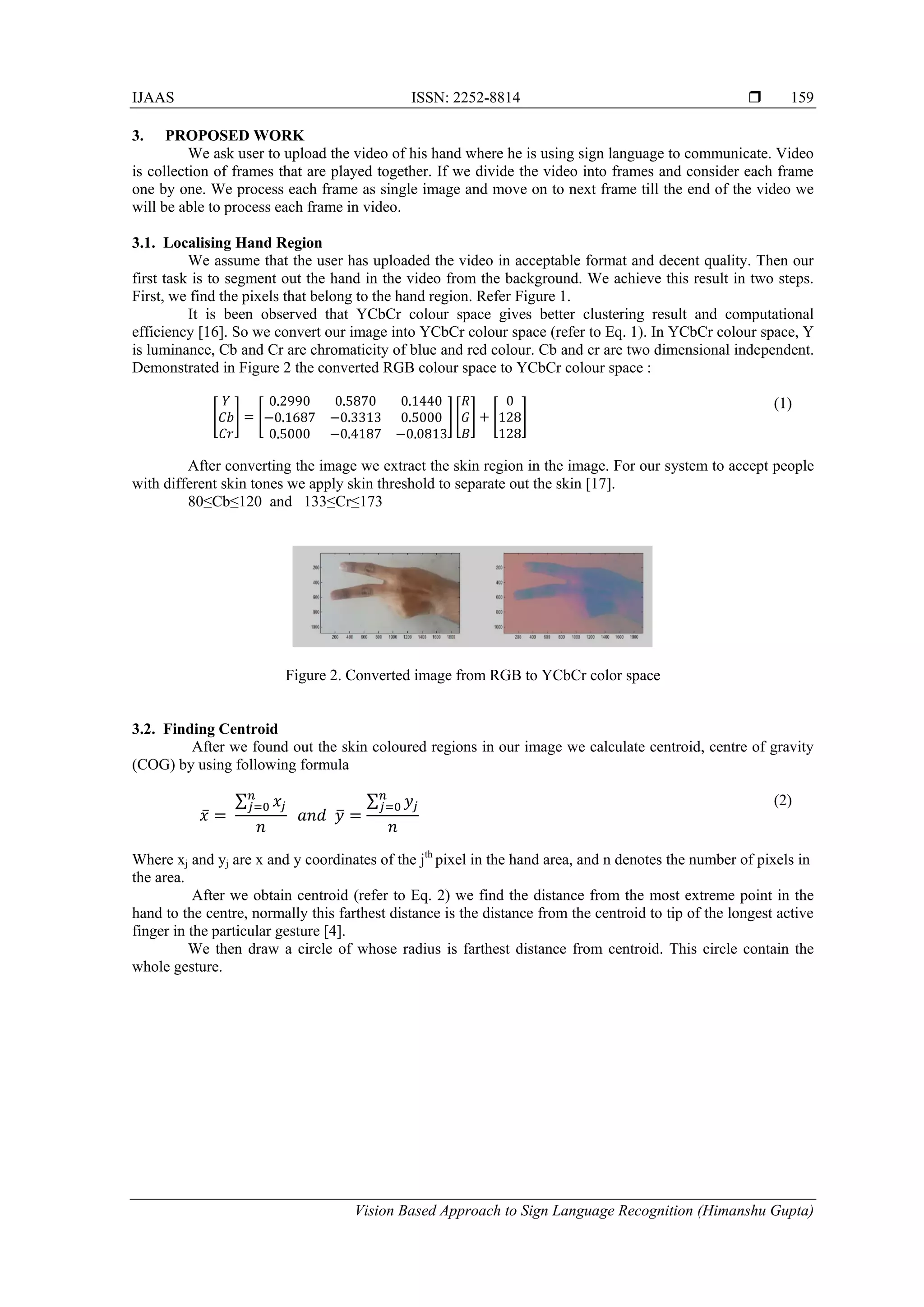 Vision Based Approach to Sign Language Recognition | PDF